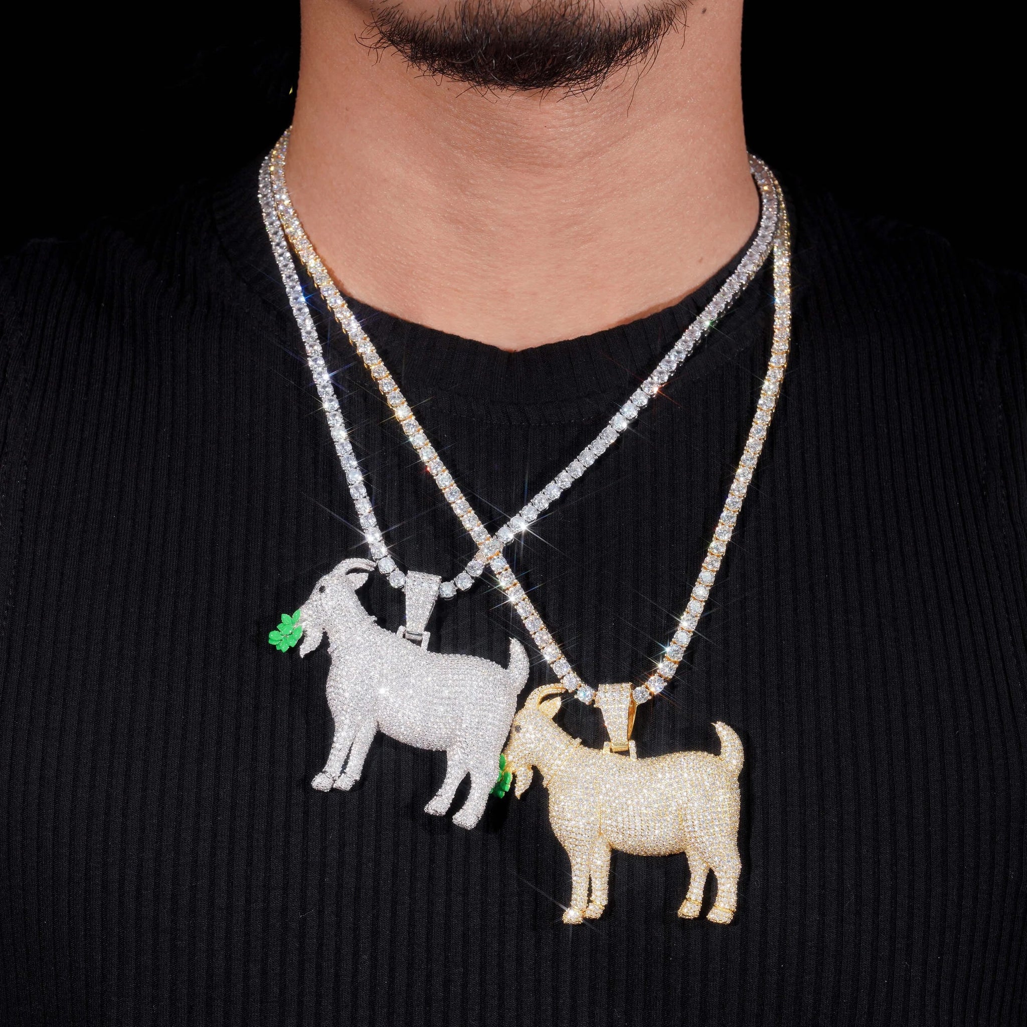 8MM VVS Moissanite Iced Out Goat Pendant - Hip Hop Bling