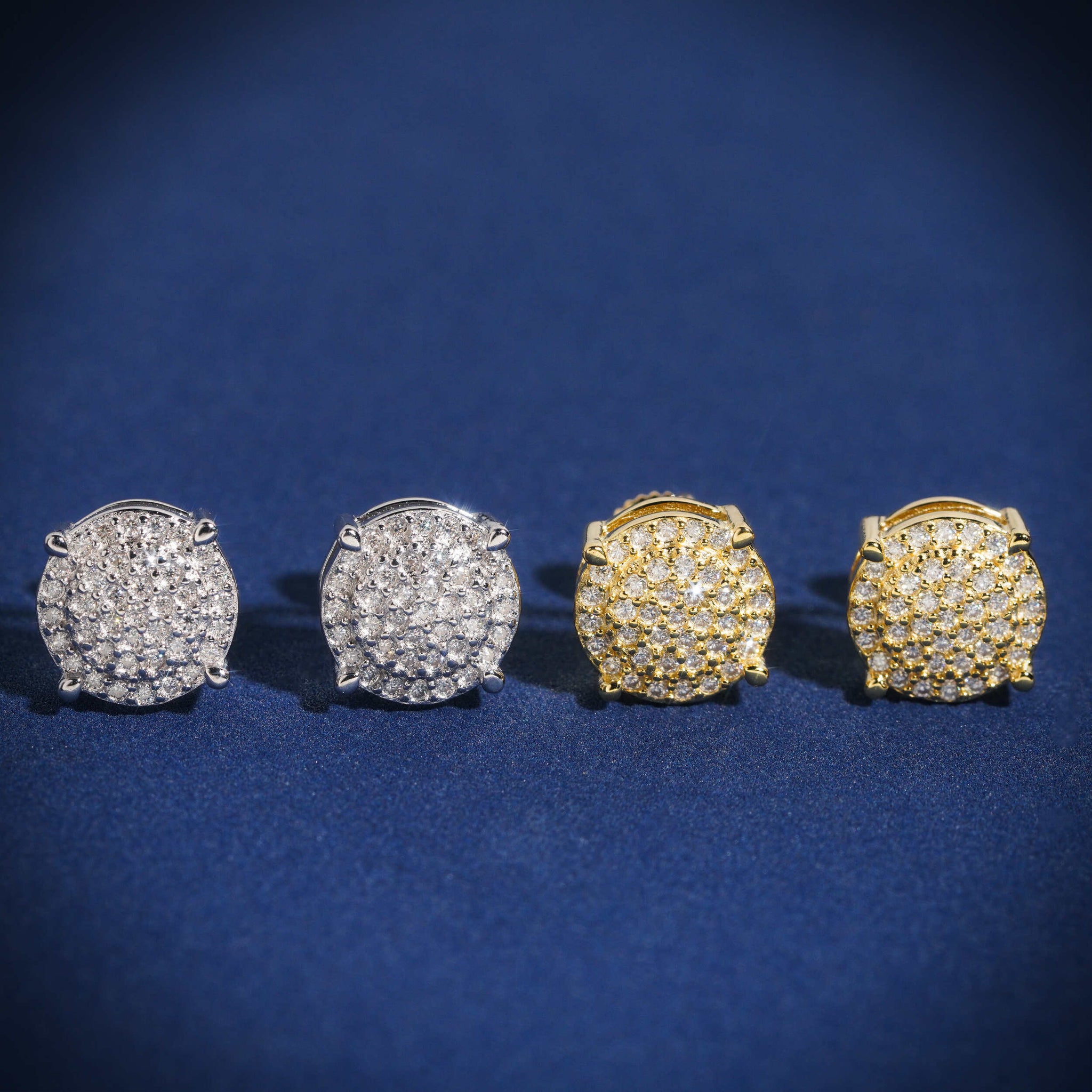 Hip Hop Iced Out Moissanite Earrings Screw Back For Men