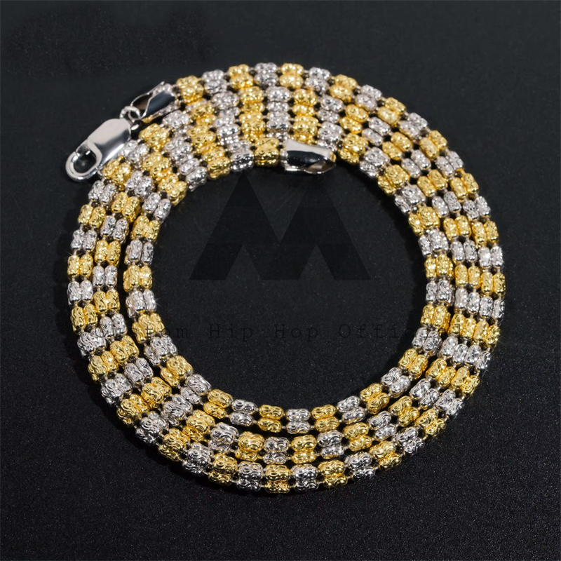 Men's Two-Tone Yellow Gold & Sterling Silver Bead Ball Chain Necklace