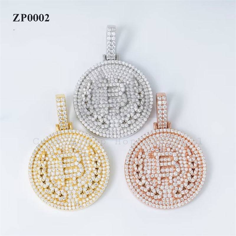 4MM Iced Out Moissanite Bitcoin Pendant - Hip Hop Jewelry for Men