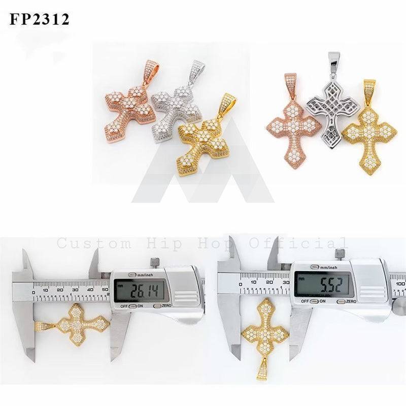 Iced Out Rapper Cross Pendant with Moissanite Diamond Hip Hop 925 Ster ...