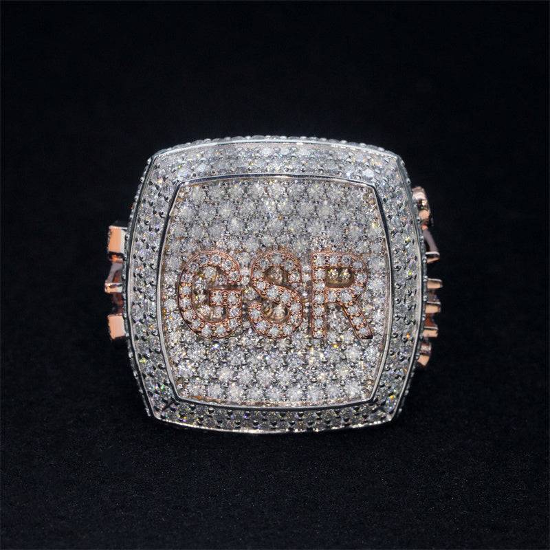 Men Iced Out Buss Down Rose Gold Two Tone Hip Hop VVS Moissanite Custo
