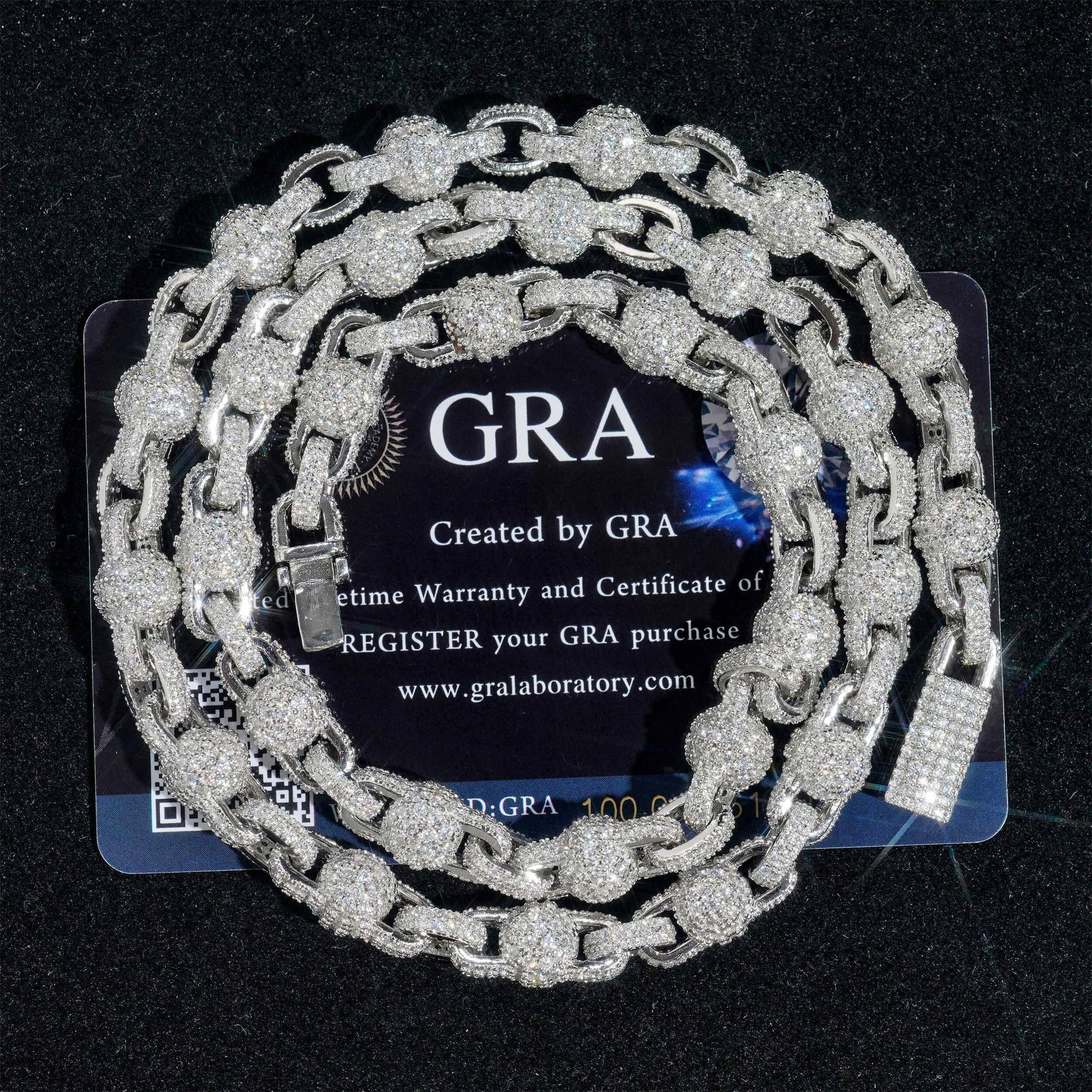 8MM VVS Moissanite Diamond Rosary Chain | Sterling Silver Iced Out Hip ...
